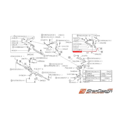 Joint torique durite crémaillère direction SUBARU WRX STI P1 TYPE R