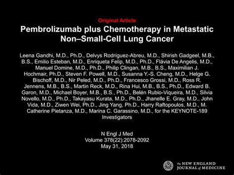 Pembrolizumab Plus Chemotherapy In Methastasic Non Small Cell Lung