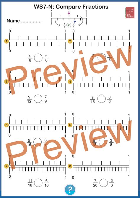 Compare Fractions With Different Numerators And Denominators Teaching