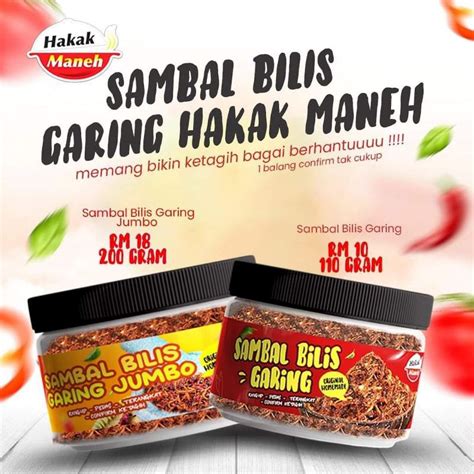 Sambal Bilis Garing Hakak Maneh Sambal Bilis Kak Nab New Packaging