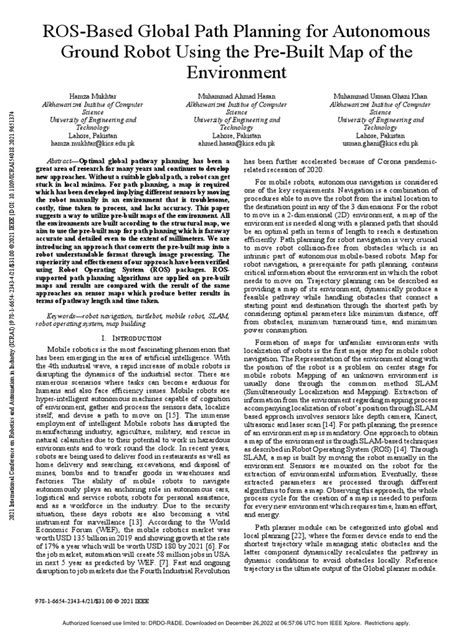 ros based global path planning for autonomous ground robot using the