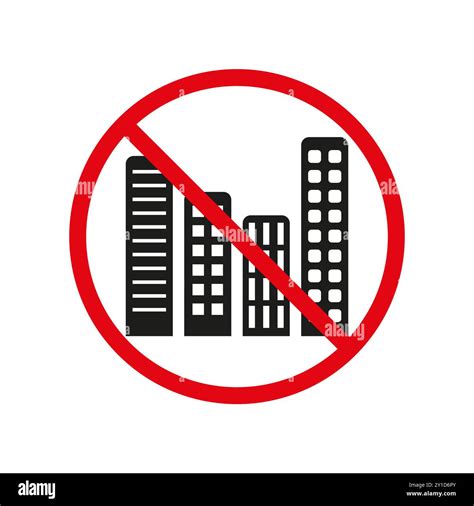 No City Icon Prohibited Building Symbol Urban Restriction Sign
