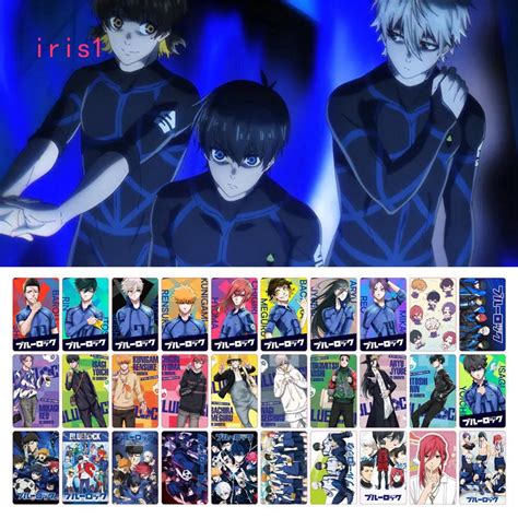 การ์ดโลโม่ พิมพ์ลายการ์ตูนอนิเมะ Isagi Yoichi Bachira Chigiri สีฟ้า 30