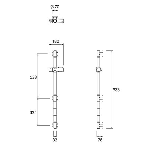 Croydex Chrome Effect Straight Grab Rail L 930mm