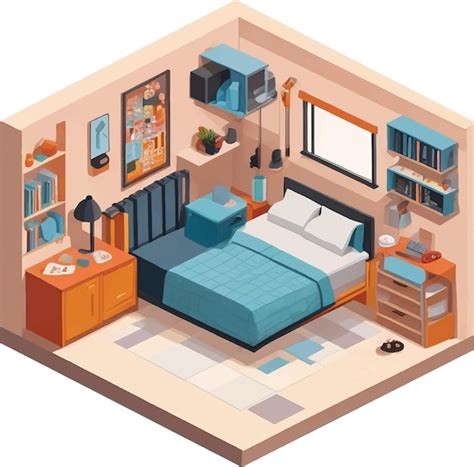 Premium Vector Bedroom Isometric