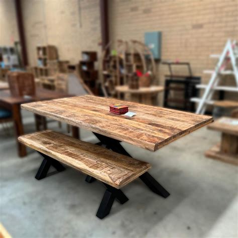 Wood Decor Rustic Dining Table Mango Wood 150x90cm Furniture Store
