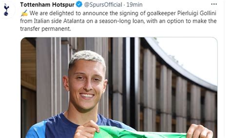 Atalanta Ufficiale Gollini Ceduto Al Tottenham La Formula