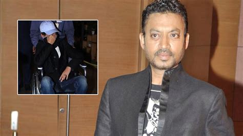 Irrfan Khan Hides His Face As He Exits Mumbai Airport On A Wheelchair