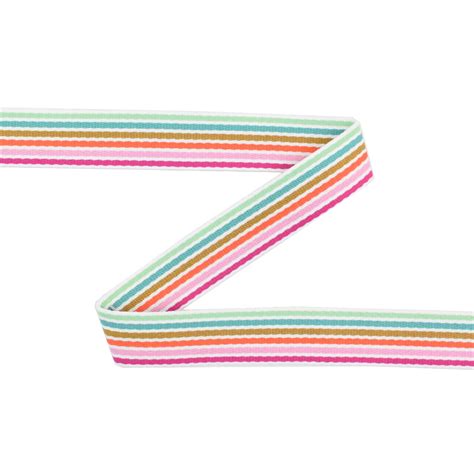 Sangle anse de sac bandoulière cm coton viscose à rayures multicolore Tissus Hemmers