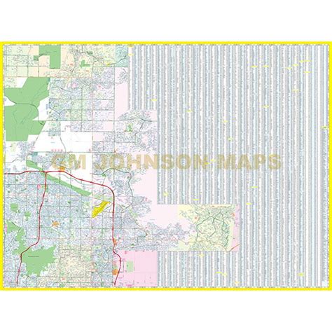 Phoenix East Arizona Street Map Gm Johnson Maps