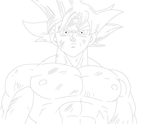 Goku Mastered Ultra Instinct Lineart By Tukuipat On Deviantart