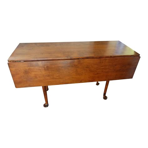 Late 19th Century Antique Queen Anne Drop Leaf Rectangular Dining Table