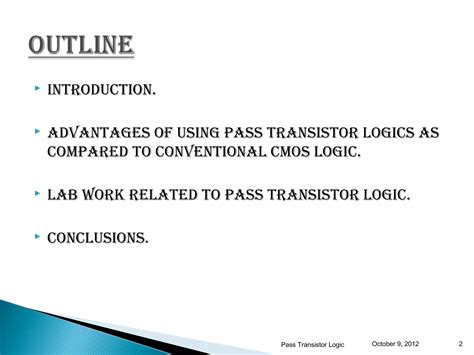 Pass Transistor Logic Ppt