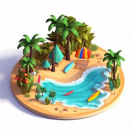 Premium Ai Image Summer Vacation And Travel 3d Render Vector