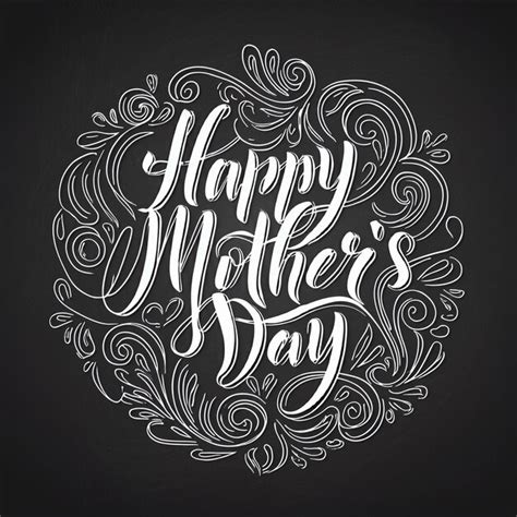 Happy Mothers Day Lettering Set Handmade Calligraphy Vector