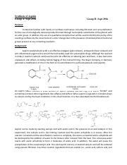 Lab 3 Synthesis Of Aspirin Pdf Synthesis Of Aspirin Group A Sept 25th Group B Sept 29th
