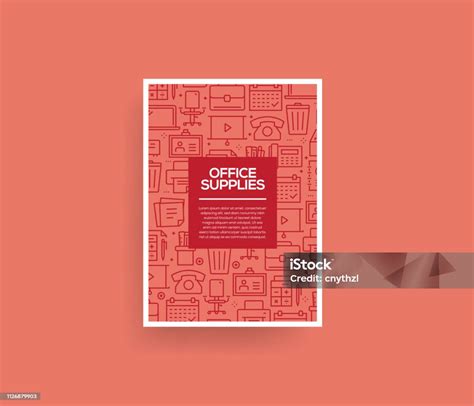 트렌디한 선형 스타일사무 용품에 대 한 디자인 서식 파일의 요소 집합 선형 아이콘으로 원활한 패턴 관련 사무 용품벡터 벡터 가위에 대한 스톡 벡터 아트 및 기타 이미지