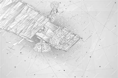 Premium Vector Vector 3d Background Communication Satellite In A