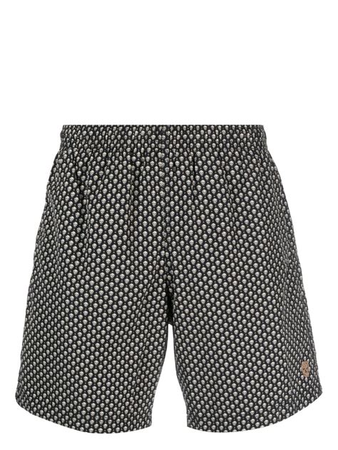 Alexander Mcqueen Skull Print Swim Shorts Black Farfetch