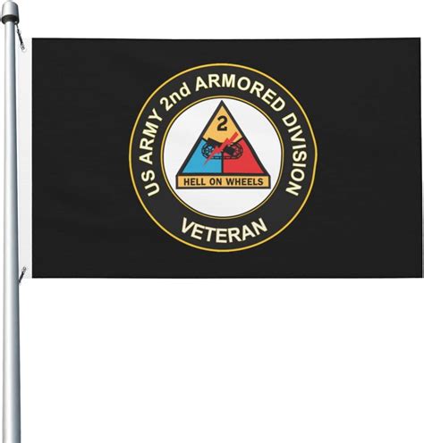Us Army Veteran 2nd Armored Division Double Sided Flags Garden Flags