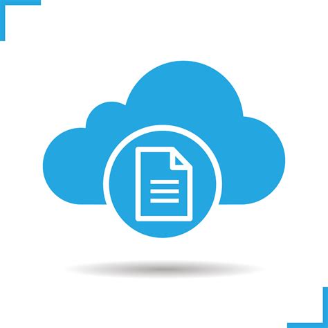 Cloud Storage Text Document Icon Drop Shadow Silhouette Symbol Cloud Computing Negative Space