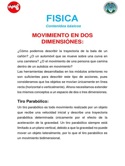 Movimiento En Dos Dimensiones Pdf
