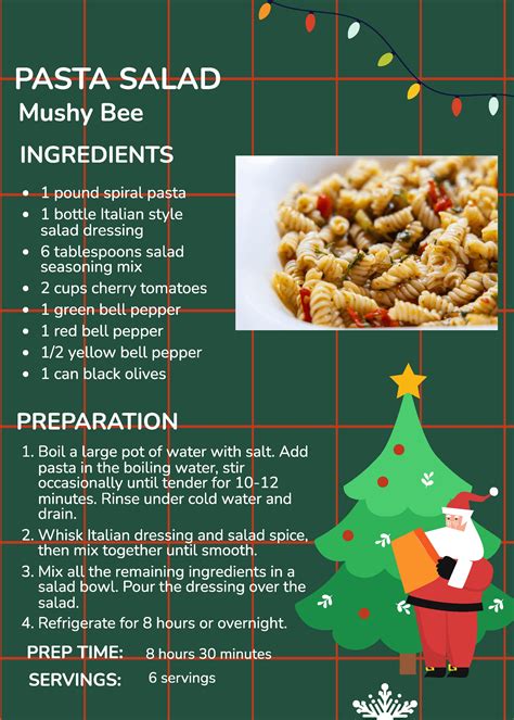 Christmas Recipe Card Template For Word