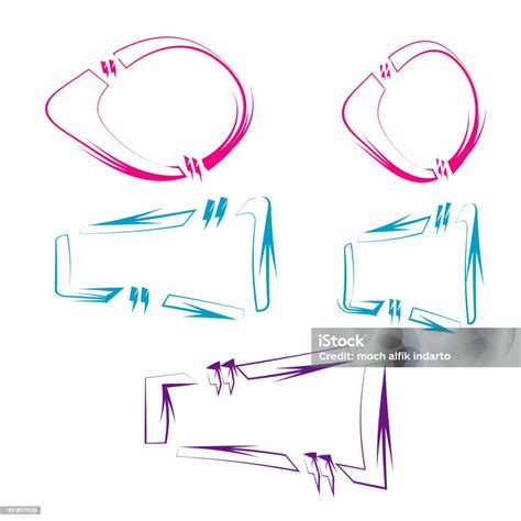다채로운 개요 거품 연설 견적 상자 템플릿 디자인 그림 흰색 배경에 고립 0명에 대한 스톡 벡터 아트 및 기타 이미지 0명