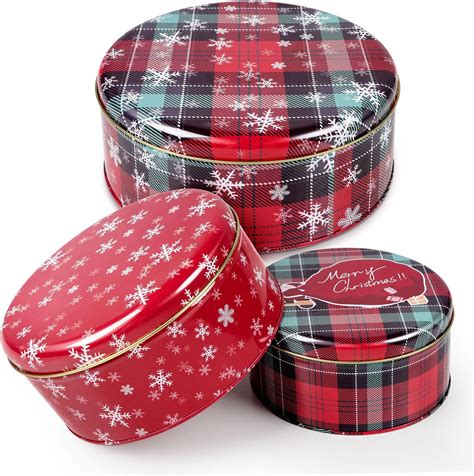 Nitial 6 Pcs Christmas Cookie Tins With Lids Nesting Metal