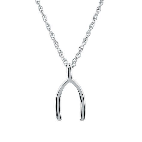 Wishbone Necklace In Sterling Silver