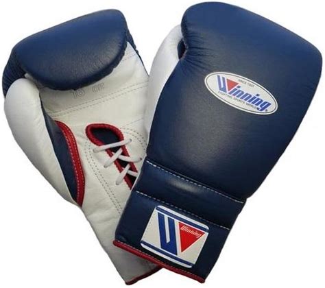 Winning Lace Up Boxing Gloves Navy · White · Red Wjapan Boxing