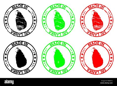 Made In Sri Lanka Rubber Stamp Vector Sri Lanka Map Pattern