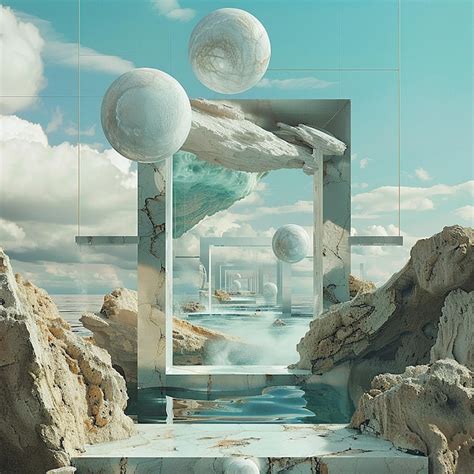 3d Rendered Photo Of Create A Surreal Scene Combine Elements From