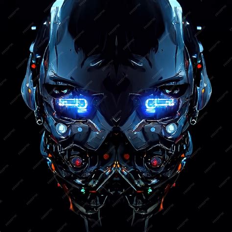 Premium Photo Robot Cyborg Humanoid Face Skull Technological Cyborg
