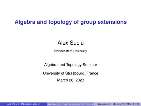 Pdf Algebra And Topology Of Group Extensions