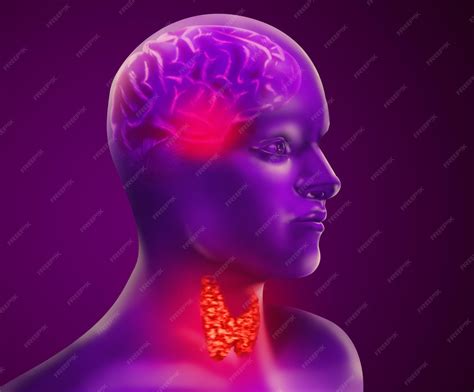 Premium Photo Illustration Of Human With Inflamed Thyroid Gland On