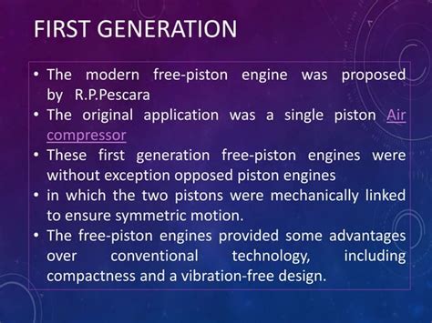 Free Piston Engine Linear Generator Pptx