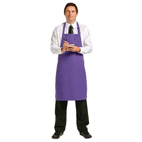 Le Chef Polycotton Bib Apron Purple B905 Nisbets
