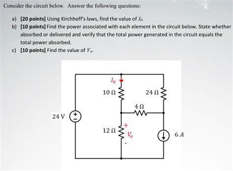 Solved Consider The Circuit Below Answer The Following Chegg