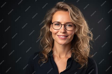 Premium Ai Image Young Business Woman Wearing Glasses On White Background