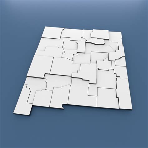 New Mexico Counties Map Of United States Of America Usa 3d Model Turbosquid 2235719