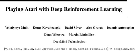 1 Playing Atari With Deep Reinforcement Learning