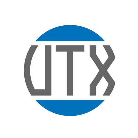 Diseño De Logotipo De Letra Utx Sobre Fondo Blanco Concepto De Logotipo De Círculo De Iniciales