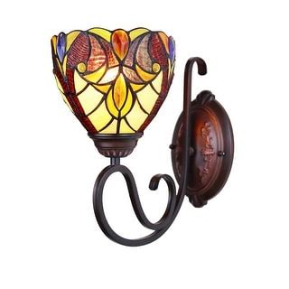Tiffany Victorian Design 1 Light Dark Bronze Wall Sconce Bed Bath