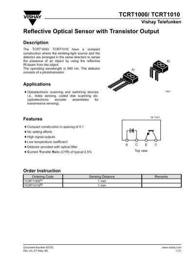 TCRT1000 TCRT1010 Reflective Optical Sensor With Robopoly