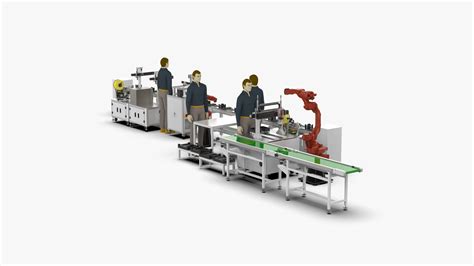 Shell Automatic Locking Labeling Line 3d Model Cgtrader