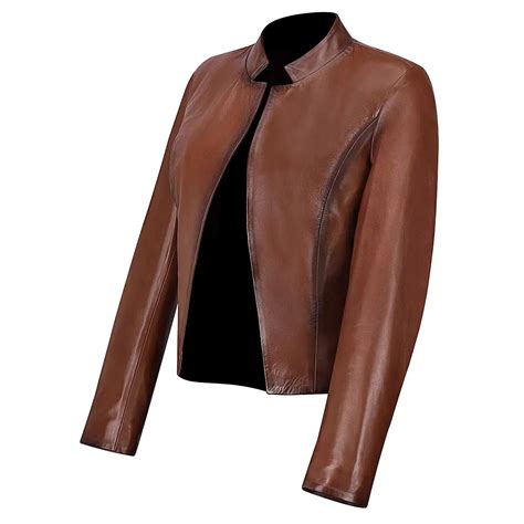 M280coc Cuadra Brown Dress Casual Fashion Leather Jacket For Women
