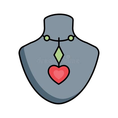 Heart Locket Outline With Colours Fill Vector Icon That Can Easily Edit Or Modify Stock Vector