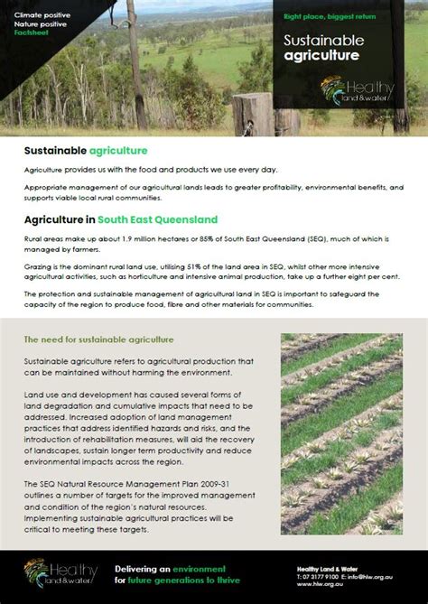 Agriculture Healthy Land And Water