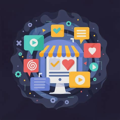 2d Vector Illustration Colorful Social Media Boost Influence Blogger